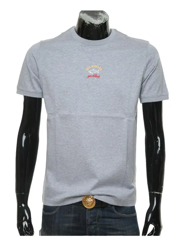 PAUL  SHARK Logo Printed T-shirt With Round Neck - Gray