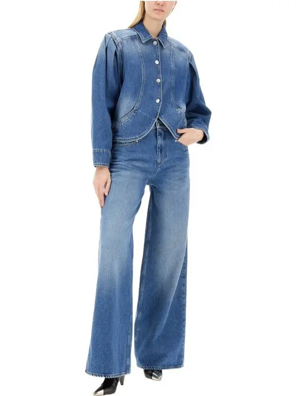 Isabel Marant Étoile Logo Patch Wide-leg Jeans - Blue