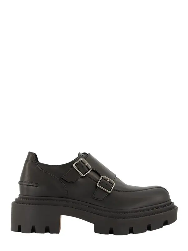 CHRISTIAN LOUBOUTIN Antonina College Double Buckle Loafers - Black