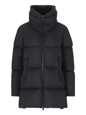 Herno High Neck Zip-up Puffer Jacket - Nero