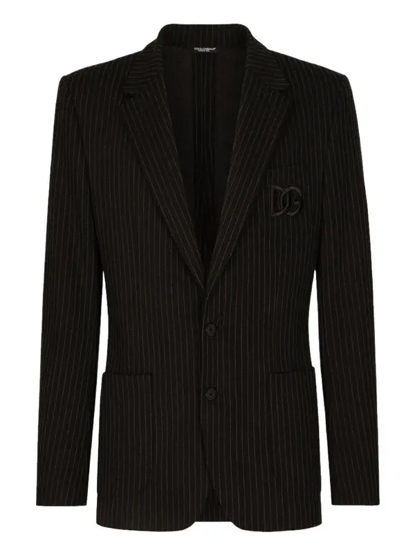 Dolce & Gabbana Single-breasted Pinstripe Blazer - Black