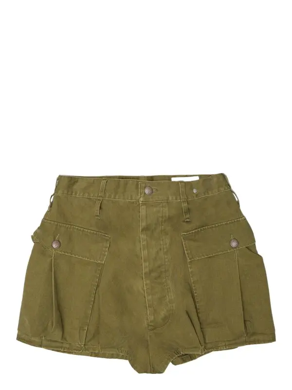 R13 Herringbone Cargo Shorts With Belt Rings - No