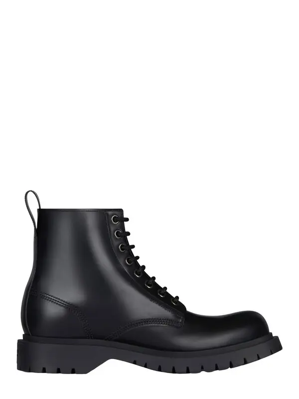 Givenchy Round Toe Lace-up Combat Boots - Black