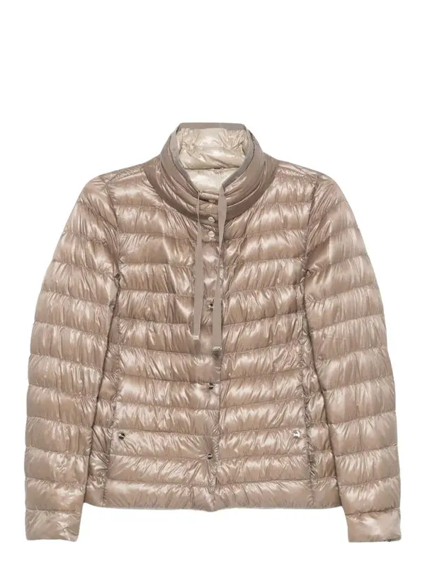Herno High-necked Long-sleeved Down Coat - Nude