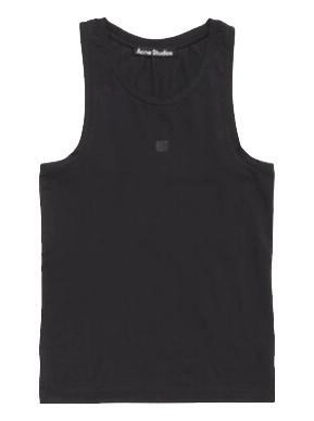 Acne Studios Logo Patch Jersey Tank Top - Black