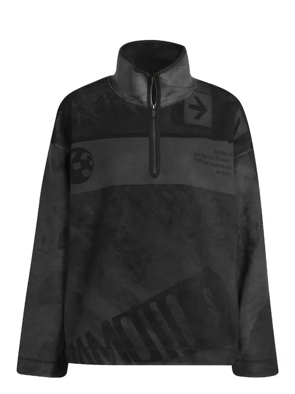 Y3 Logo Printed Half-zip Sweater - Black