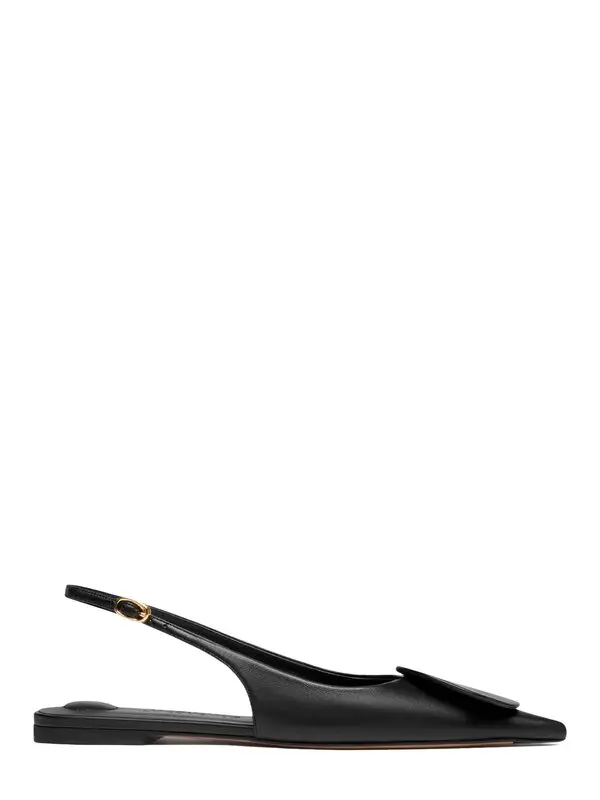 Jacquemus Pointed Toe Slingback Flats - Black