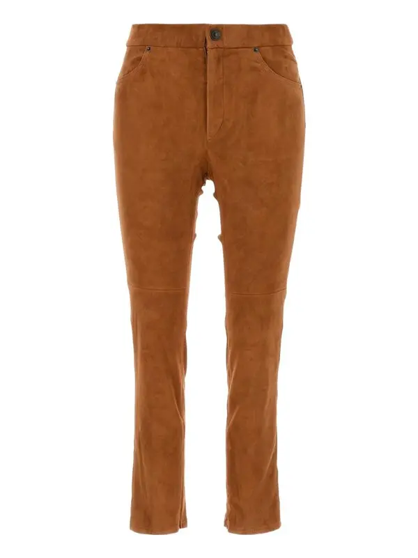 Isabel Marant Étoile Suede Trousers With Back Pockets - Brown