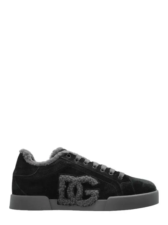 Dolce & Gabbana Dg Logo Patch Sneakers - Black