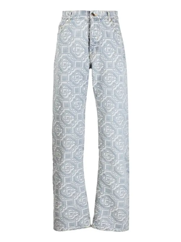 Casablanca Bleached Monogram Jeans - Gray