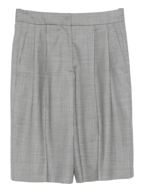 LOULOU STUDIO Pleated Pocket Shorts - Gray