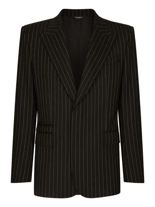 Dolce & Gabbana Dolce Gabbana Pinstripe Stretch Sicilia-fit Jacket - Black