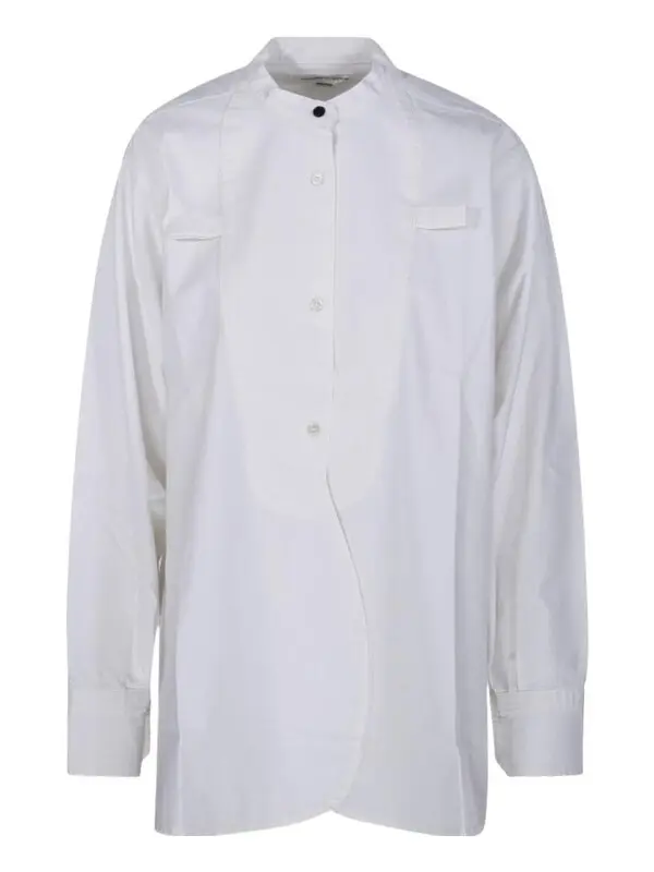 Victoria Beckham Round-necked Button Shirt - White