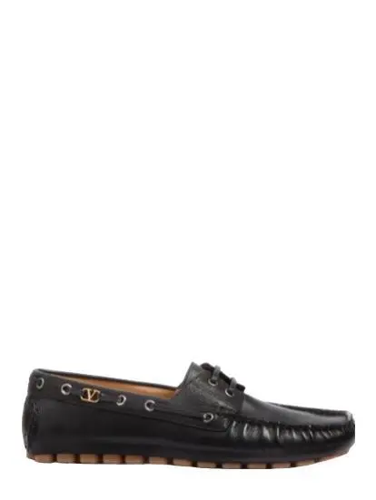 Valentino Garavani Lace-up Boat Shoes - Black