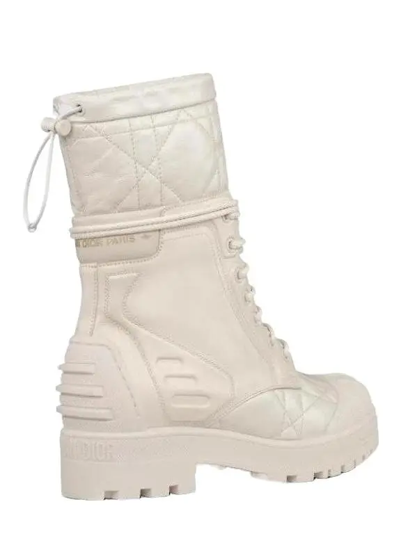 Dior Quilted Logo Boots - Nude