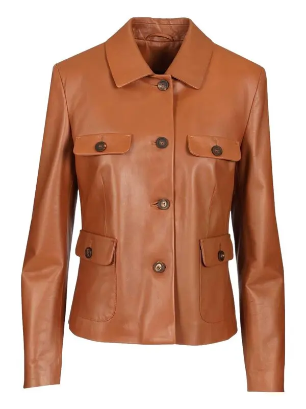 Tagliatore Leather Jacket - Brown