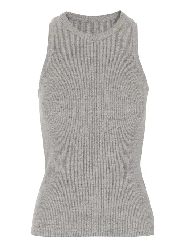 Bottega Veneta Sleeveless Ribbed Knit Tank - Gray
