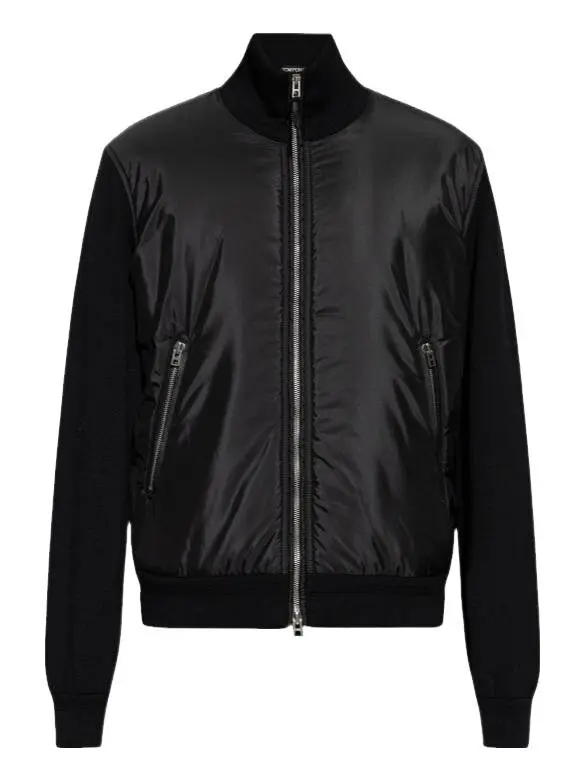 TOM FORD Padded Merino Wool Bomber Jacket - Black