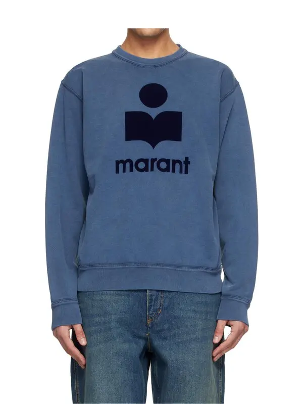 Isabel Marant Étoile Mikoy Crewneck Sweatshirt With Chest Logo - Blue