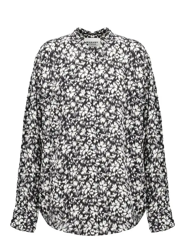 Isabel Marant Étoile Catchell" Printed Long Sleeve Shirt - Gray