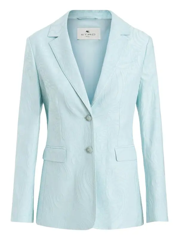 Etro Tailored Paisley Jacquard Jacket - Blue