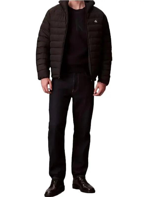 Calvin Klein Straight-leg Jeans In Rigid Cotton Denim - Black