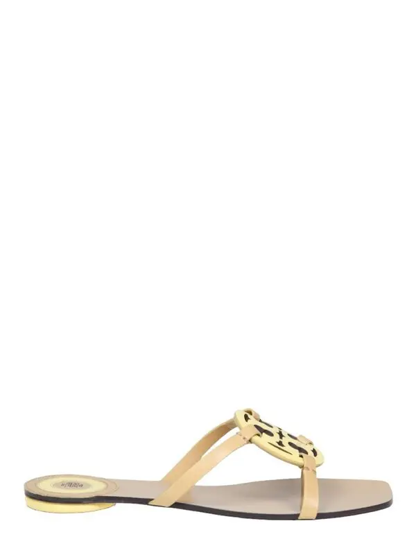 Tory Burch Miller Double T Logo Plaque Slip-on Slides - Yellow