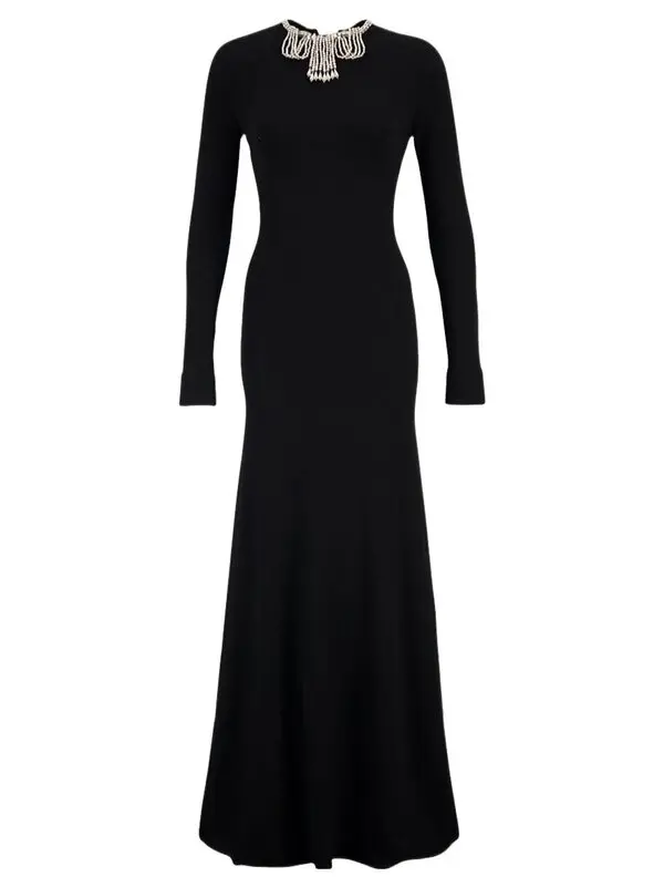 Rabanne Open-back Embellished Long Dress - Black