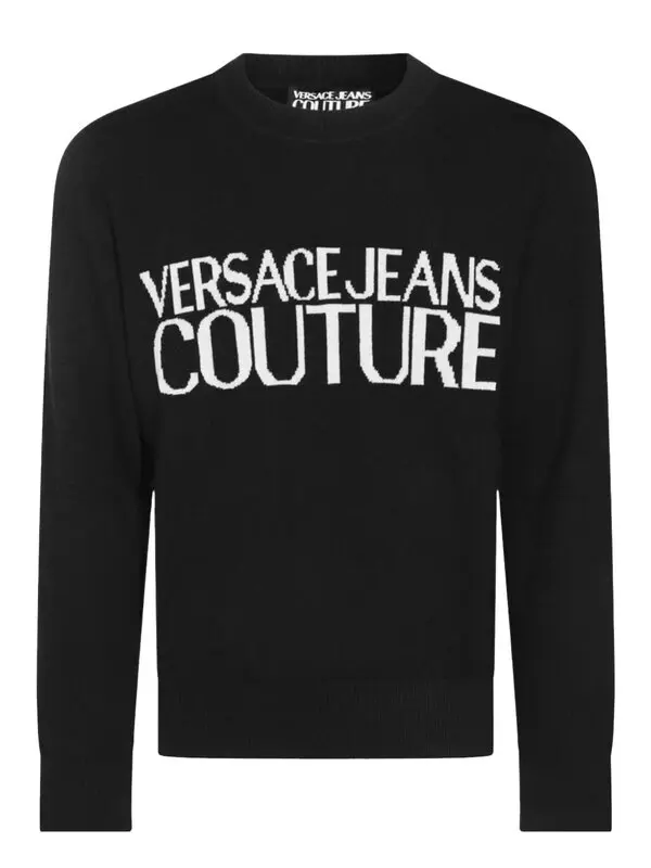 Versace Logo Intarsia Sweater - Black