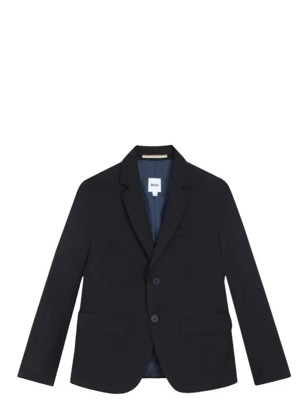 Hugo Boss Single-breasted Blazer With Notched Lapels - Blue