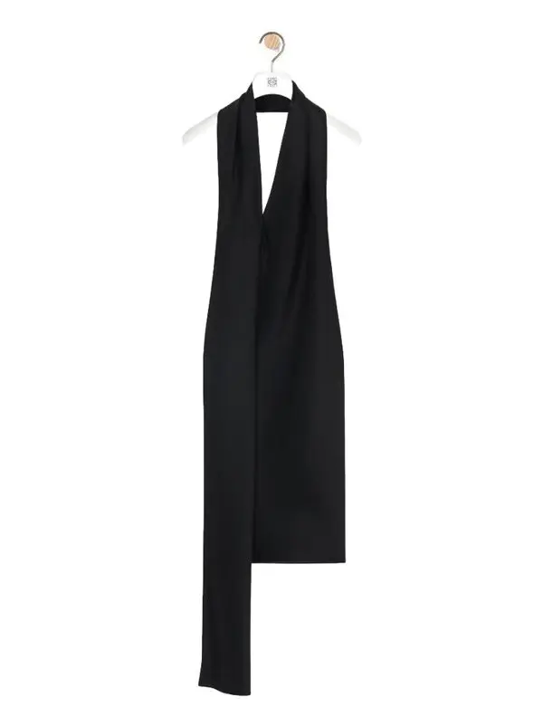 Loewe Scarf Top In Technical Satin - Black