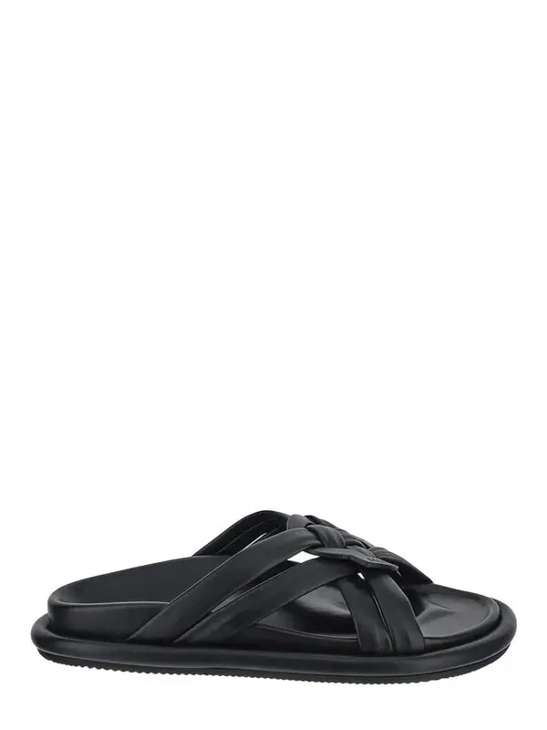 Moncler Logo Embossed Sandals - Black