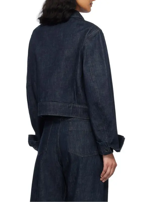 LEMAIRE Long Sleeve Cropped Denim Jacket - Denim Indigo