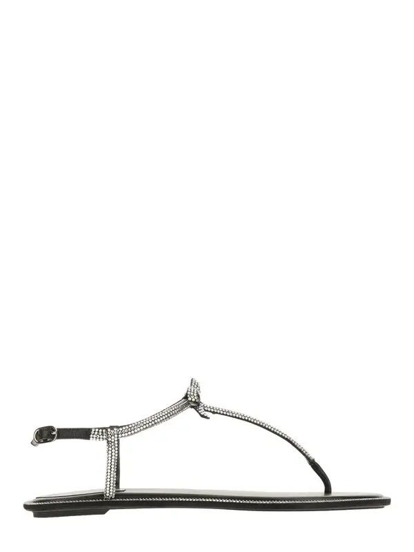 Rene Caovilla Embellished Open Toe Sandals - Black