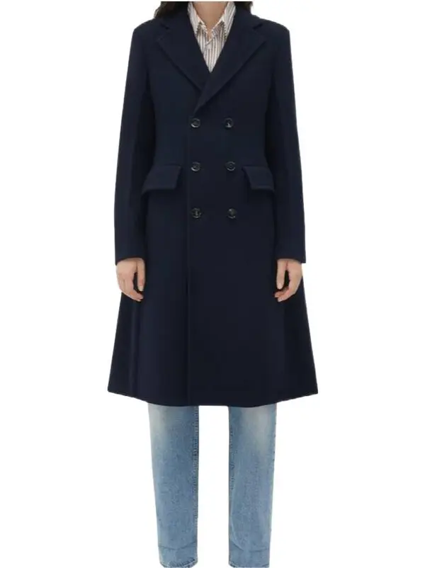 Bottega Veneta Double Breasted Cape Coat - Black