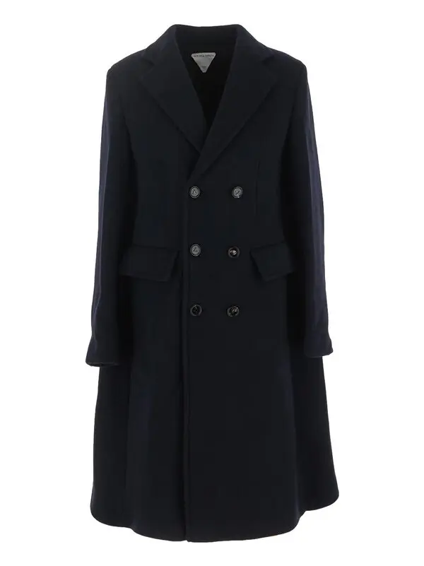 Bottega Veneta Double-breasted Cape Coat - Black