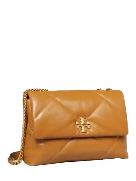 Tory Burch Kira Logo Plaque Quilted Shoulder Bag - Brown