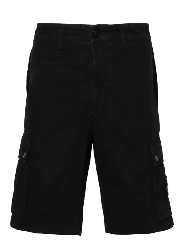 Stone Island Compass Patch Cargo Bermuda Shorts - Navy Blue
