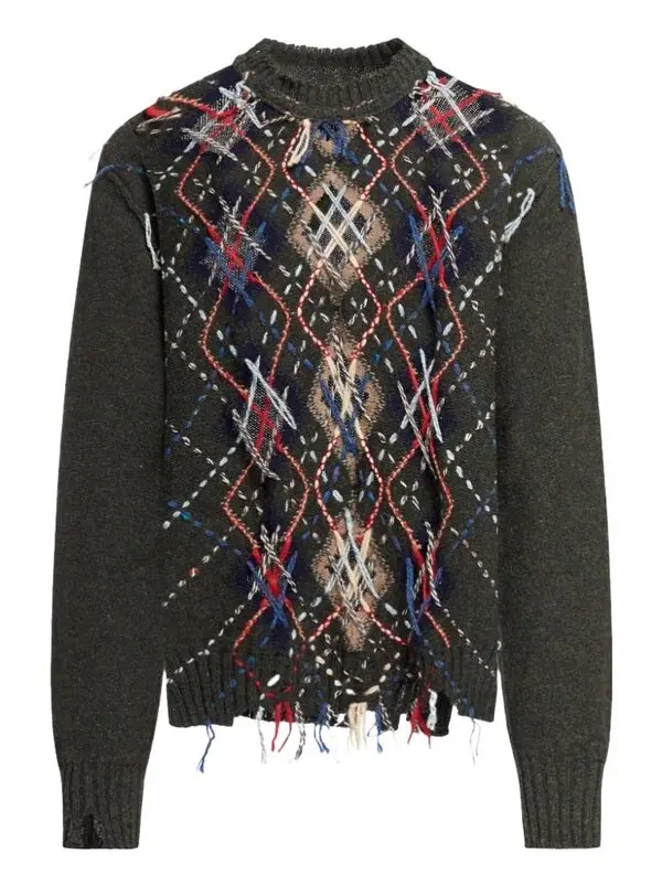 MAISON MARGIELA Diamond Cut-out Knit Sweater - Black