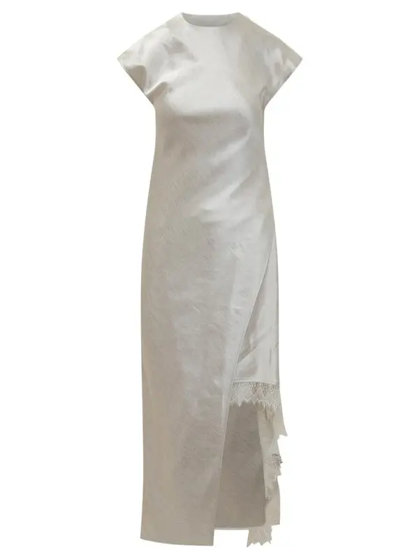 J.W.ANDERSON Jw Anderson Asymmetric Crewneck Maxi Dress - Gray
