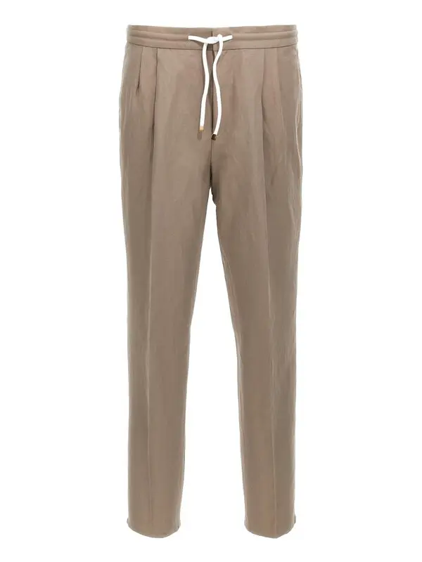 Brunello Cucinelli Drawstring Tapered Leg Trousers - Gray