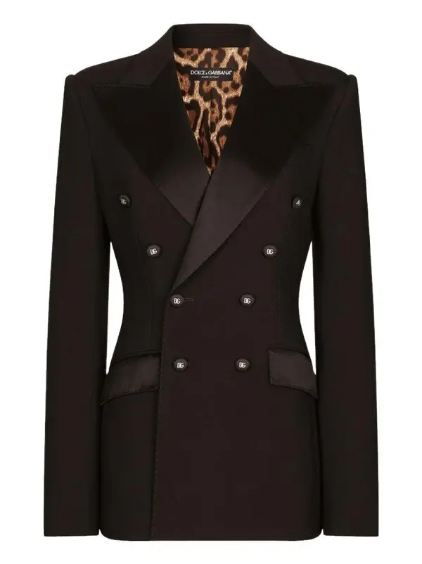Dolce & Gabbana Dg Button Satin Tuxedo Jacket - Black
