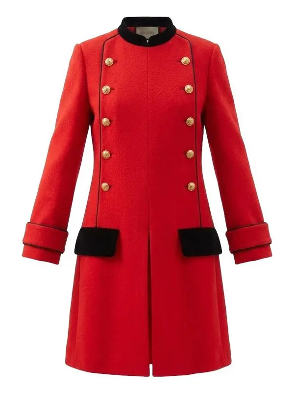 Gucci Velvet-trimmed Retro-tweed Dress - Red
