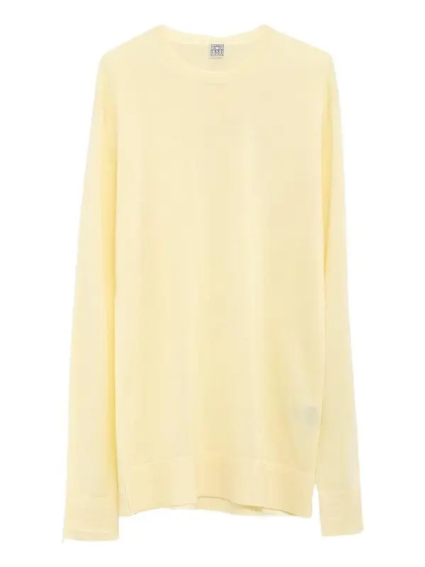TOTEME Crewneck Long-sleeved Knitted T-shirt - Nude