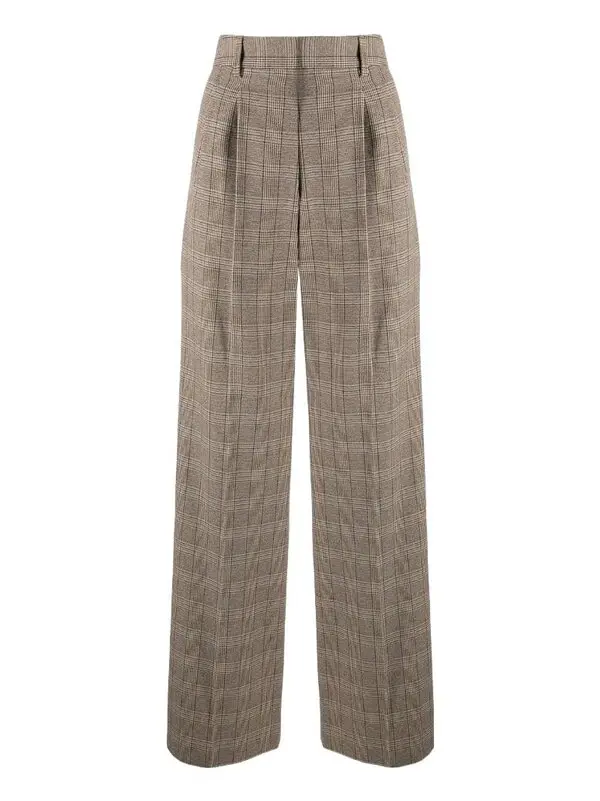 Isabel Marant Étoile Plaid Wide-leg Trousers - Gray