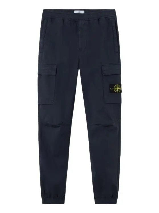 Stone Island Cargo Trousers With Compass Patch - Blue