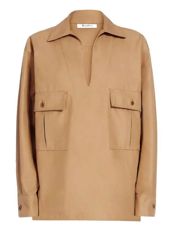 Max Mara V-neck Long-sleeve Top - Tobacco Color