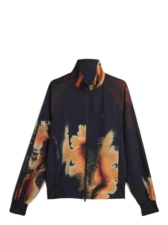 Y3 Abstract Print Zip-up Track Jacket - Black