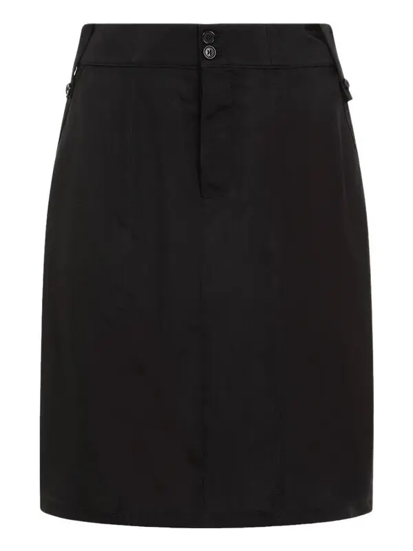 Saint Laurent Button Detailed Pencil Skirt - Black