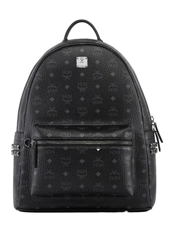Mcm Stark Medium Backpack With Stud Embellishments - Black